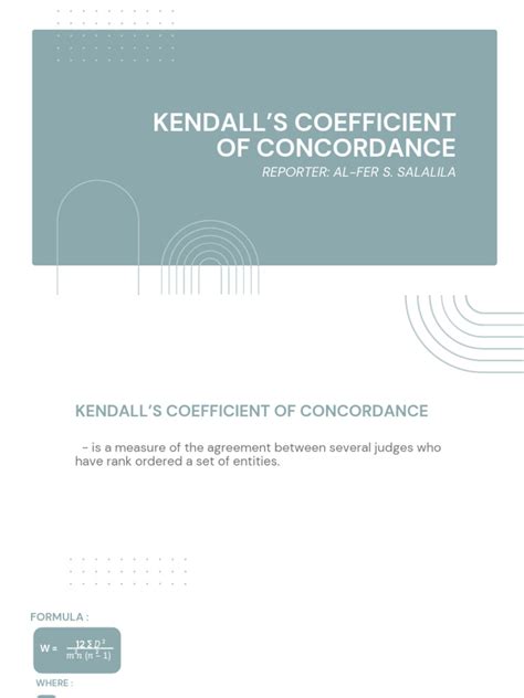 Kendalls Coefficient Of Concordance Pdf Multivariate Statistics Statistics