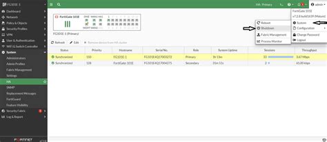 Technical Tip Shut Down Fortigates In An Ha Clust Fortinet Community