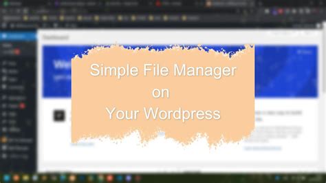 Simple File Manager For Your Wordpress Youtube