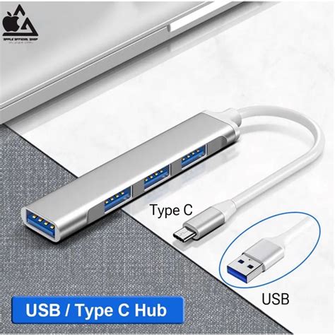 Jual 4in1 Adapter 4 Port Hub Type C And Usb 3 0 Hub High Speed Aluminium Shell Otg Converter Usb 4