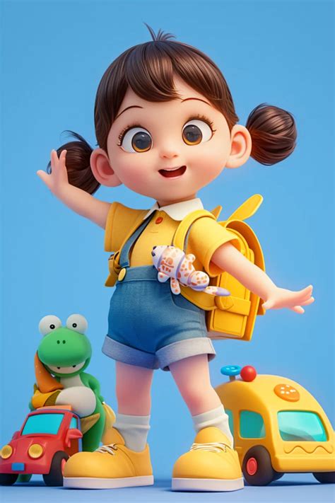 Ai数字艺术六一儿童节小孩模型 花瓣网