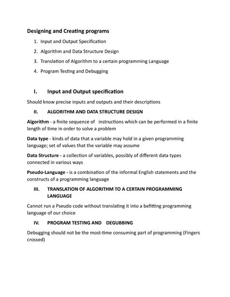 Designing And Creating Programs Data Structures And Algorithms La