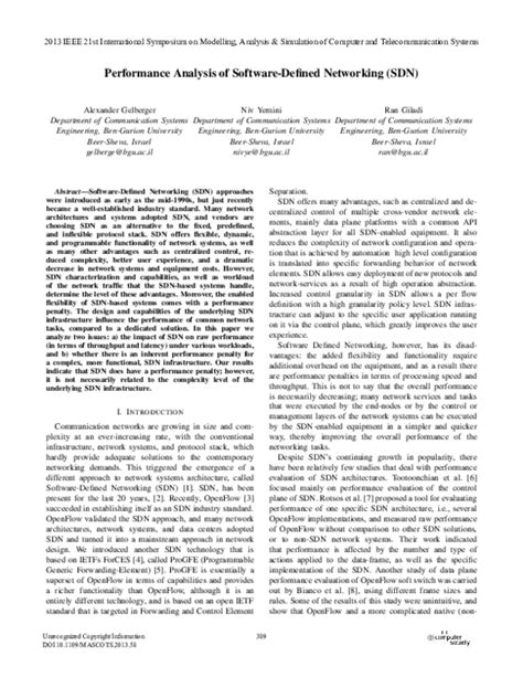 Pdf Performance Analysis Of Software Defined Networking Sdn