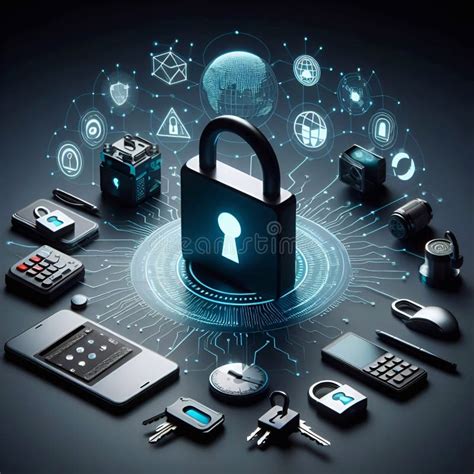 Network Connection And Data Protection Concept Stock Illustration