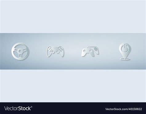 Set Racing Simulator Game Controller Joystick Vector Image