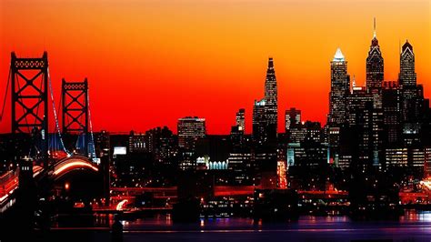 Free Download Philadelphia City Night Skyline Wallpaper For Desktop
