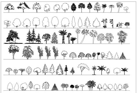 Tree Bundle DXF Treeplant Blocks Templates For Designer Etsy UK Autocad Autocad Trees