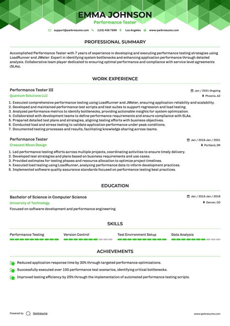 10 Performance Tester Resume Samples And Templates For 2025
