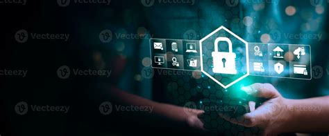 Cybersecurity Concept Global Network Security Technology Businessman Protects Personal