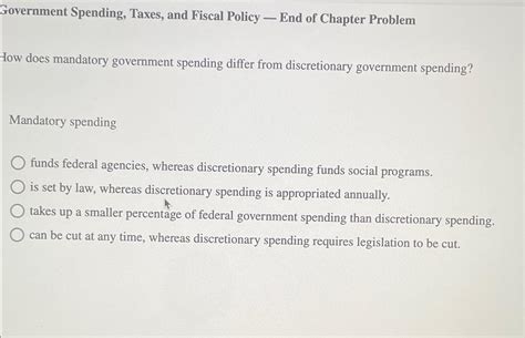 Solved Government Spending Taxes And Fiscal Policy — ﻿end