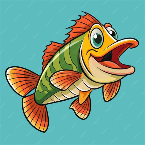 мультфильмная рыба с открытым ртом и открытым ротом Премиум Ai сгенерированный вектор