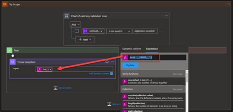 throw exceptions in logic apps avoiding too many conditions