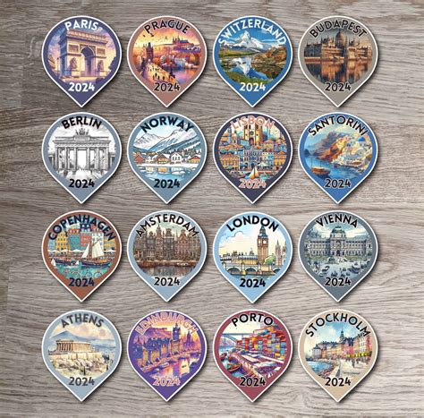2024 Europe Travel Bucket List Stickers European Vacation Souvenir