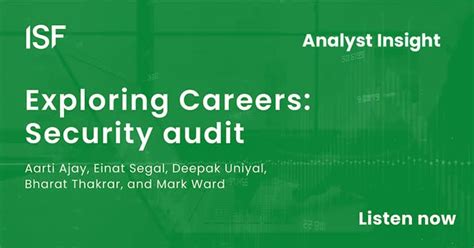 [video] Information Security Forum On Linkedin Analystinsightpodcast Securityaudit Careers