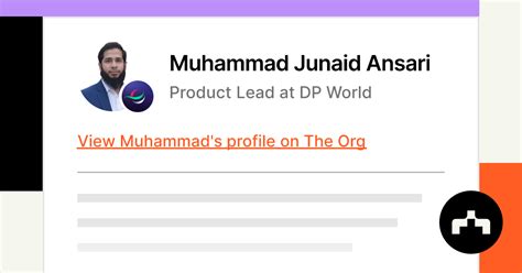 Muhammad Junaid Ansari Product Lead At Dp World The Org