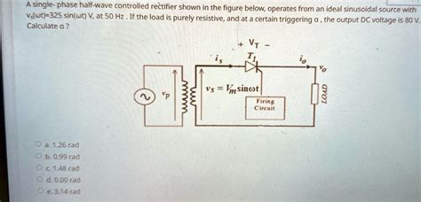 a single phase half wave controlled rectifier shown in the figure below