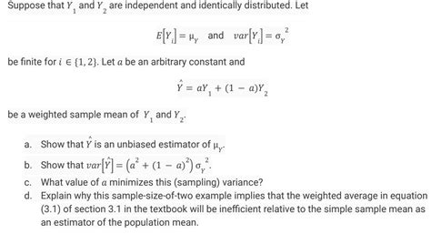 Solved Suppose That Y1 And Y2 Are Independent And