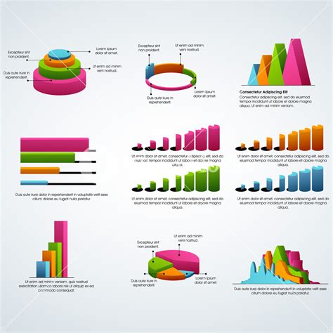 Set Of Colorful Statistical Infographic Elements As Charts Graphs And Bars For Business Concept