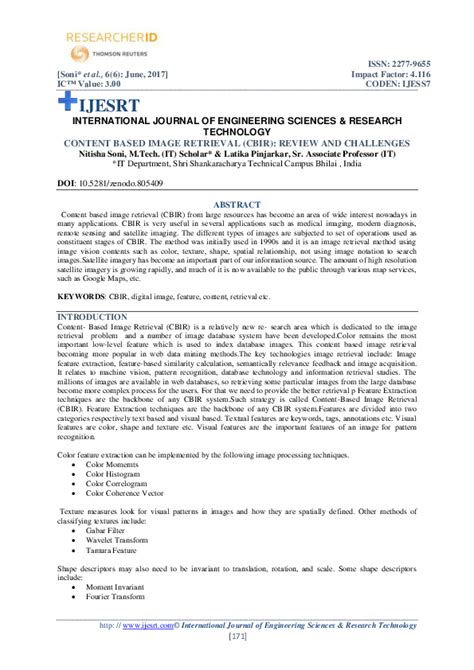 Pdf Content Based Image Retrieval Cbir Review And Challenges