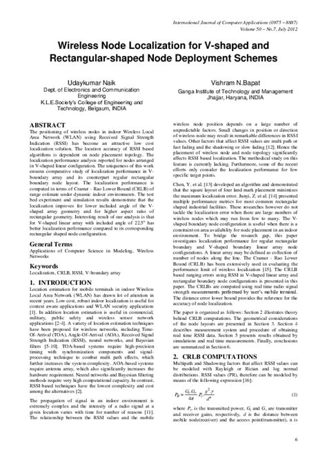 Pdf Wireless Node Localization For V Shaped And Rectangular Shaped Node Deployment Schemes