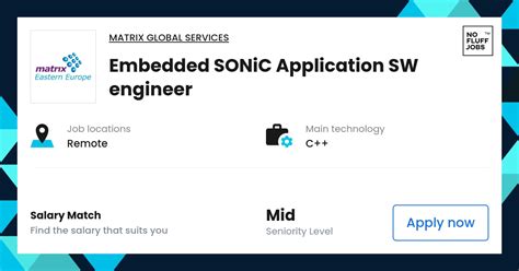 Embedded Sonic Application Sw Engineer Job Embedded Matrix Global