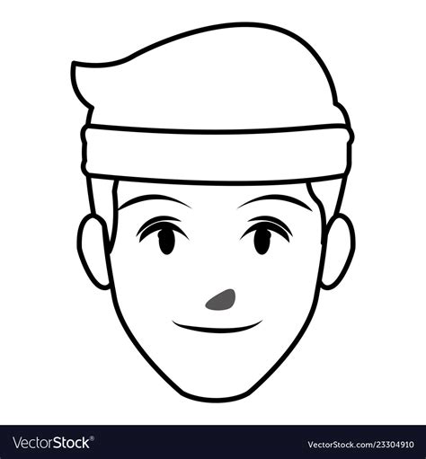 Cute Man Face Cartoon Royalty Free Vector Image
