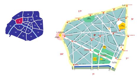 Карта парижа с округами