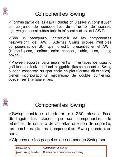 Introducción A Java Swing Y Sus Componentes Pdf