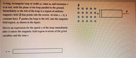 solved b 09 a long rectangular loop of width w mass m and
