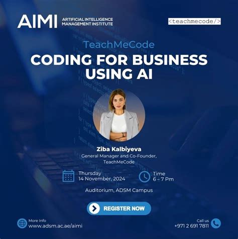 Teachmecode Institute On Linkedin Join Our General Manager And Co Founder Ziba Kalbiyeva At Abu