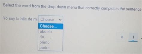 Solved Select The Word From The Drop Down Menu That Correctly