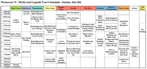 2018 Programming Grid Myths And Legends Con