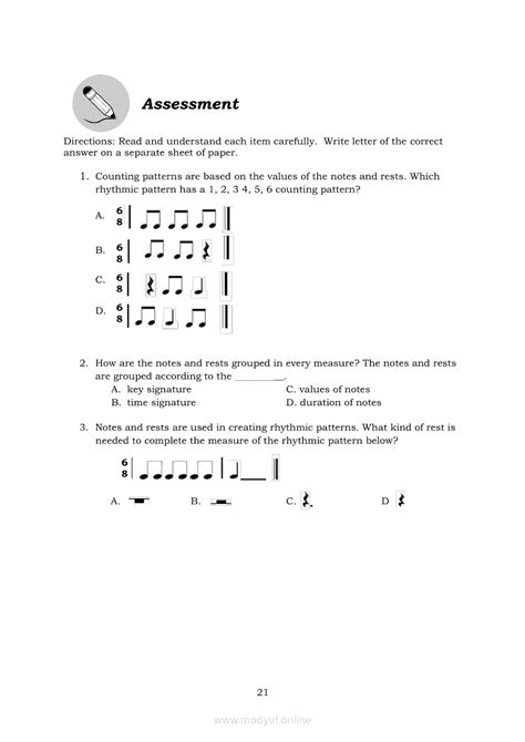 Music 6 Module 4 Creating Rhythmic Patterns Grade 6 Modules