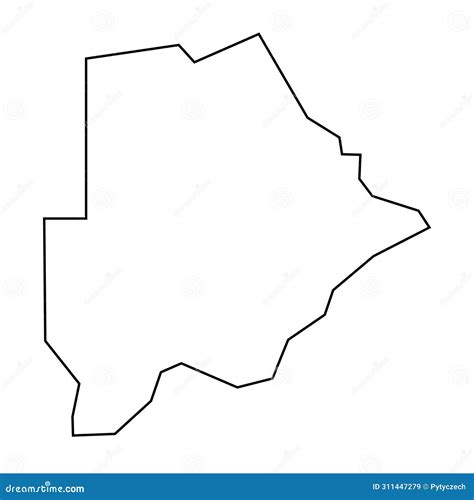 Botswana Vector Country Map Thin Outline Icon Stock Vector Illustration Of Motswana Plan