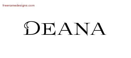 Flourishes Name Tattoo Designs Deana Printable Free Name Designs