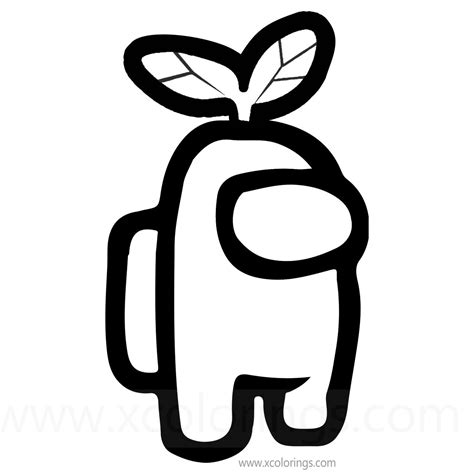 Among Us Coloring Pages Leaf Hat
