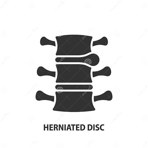 Spinal Disc Herniation Glyph Icon Herniated Disc Vector Sign Stock
