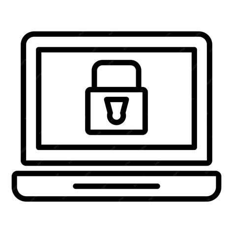 Premium Vector Secured Laptop Icon Outline Secured Laptop Vector Icon