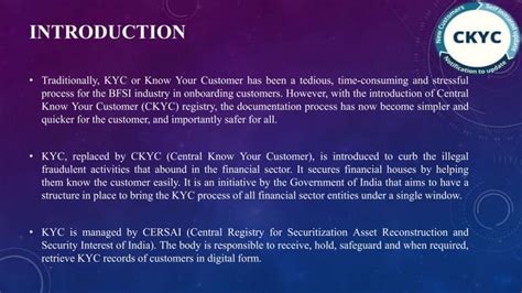 CKYC Central Know Your Customer PPTX