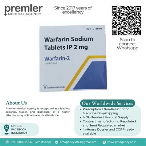 Warfarin Sodium Ip Tablets 2 Mg At Rs 600 Box Anticoagulant And Antiplatelet Drugs In Nagpur