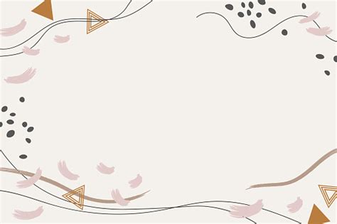 추상 미술 콜라주 프레임 잉크 라인 방울 얼룩 복사 공간이있는 베이지 색 수평 보헤미안 배경에 다양한 브러시 스트로크 텍스트의 장소와 헤더 이미지 예술적 벡터 테두리 배경