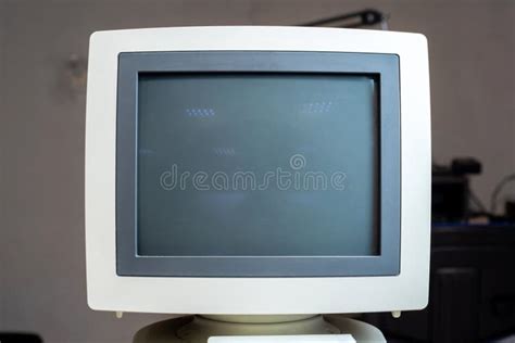 A Vintage Crt Monitor With Blank Screen 43 Aspect Ratio Retro