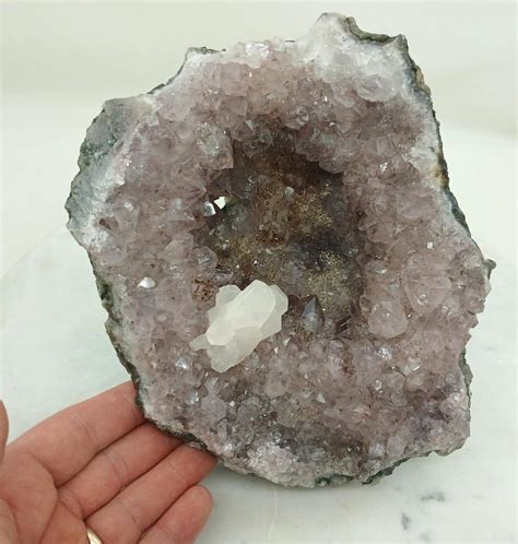 Very Hollow 775 Light Purple Amethyst Quartz Geode With Calcite From