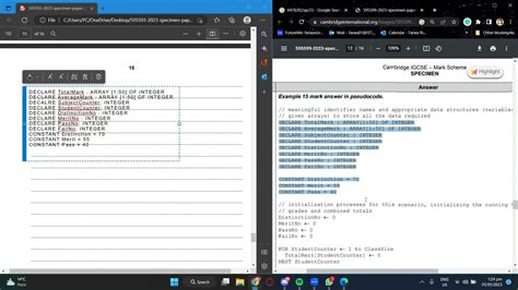 Igcse Computer Science Pseudocode Past Papers Youtube