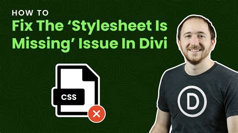 How To Fix The Stylesheet Is Missing Issue In Divi Tutorial By Pee