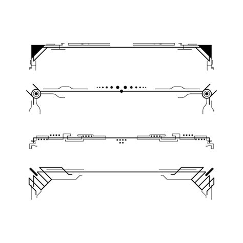 Premium Vector Set Black Simple Line Collection Doodle Border Elements Vector Design Style