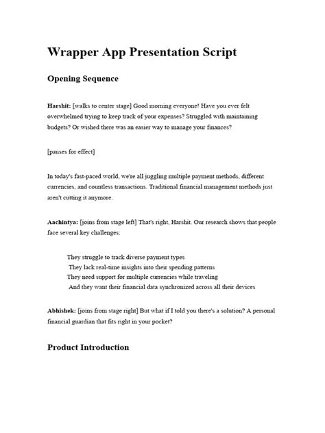 Wrapper App Presentation Script Pdf Information Technology Cyberspace
