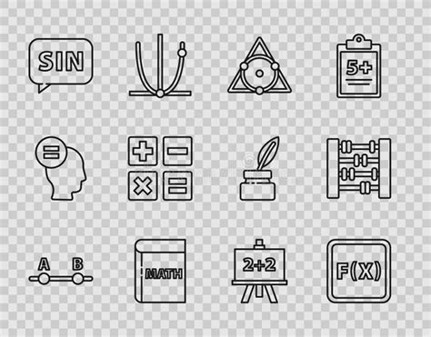 Set Line Test Or Exam Sheet Equation Solution Chalkboard Triangle Math Human Brain Feather