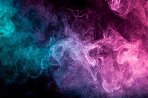Swirling Blue And Purple Smoke Of Vape Premium Photo
