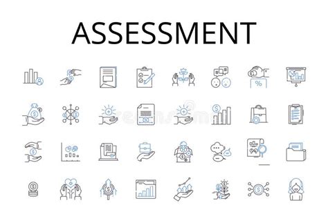 Assessment Line Icons Collection Appraisal Evaluation Analysis